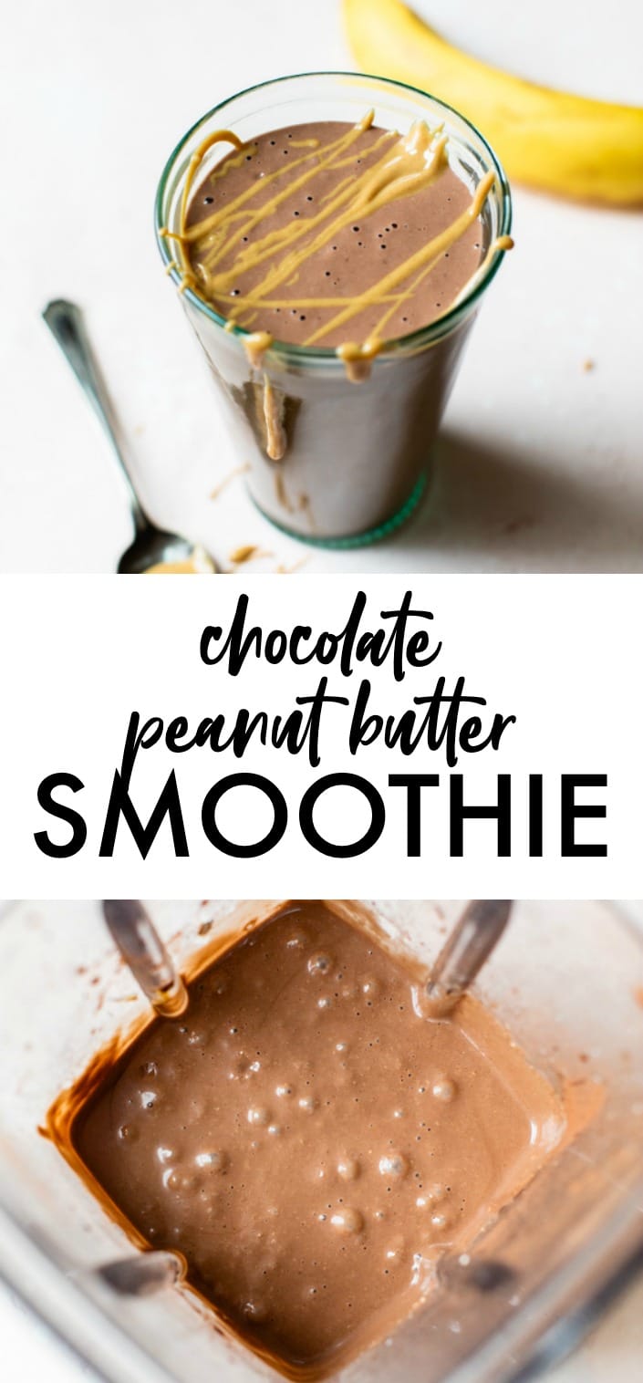 Chocolate Peanut Butter Protein Smoothie-The Almond Eater