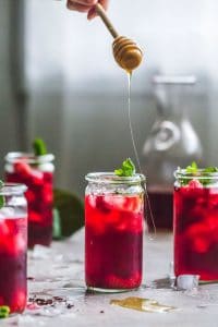 Raspberry Hibiscus Iced Tea Recipe - The Almond Eater