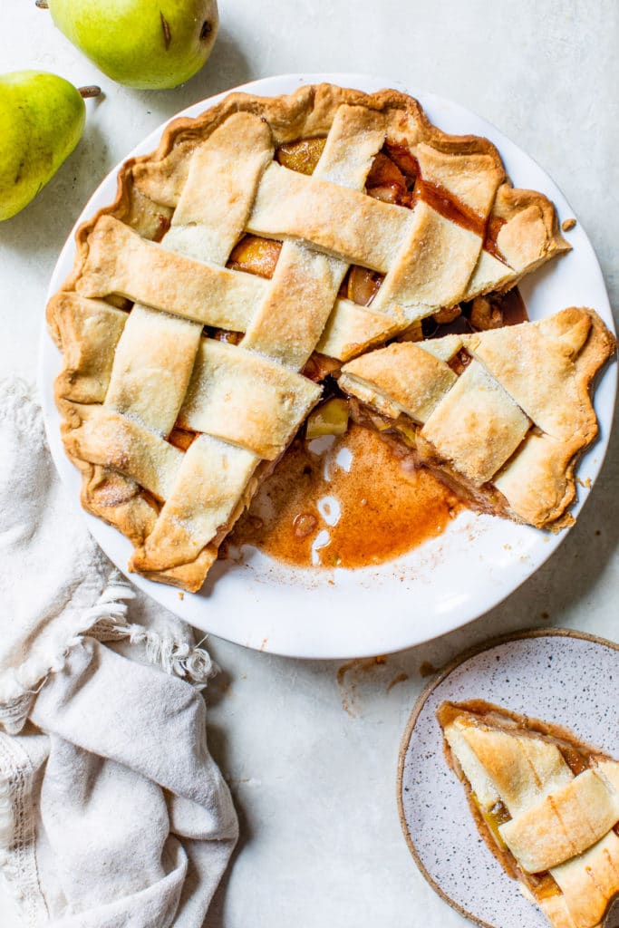 Chai Spice Vegan Pear Pie - The Almond Eater