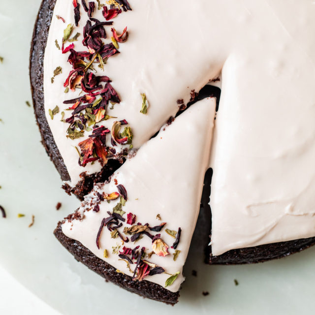 Chocolate Hibiscus Cake - The Almond Eater