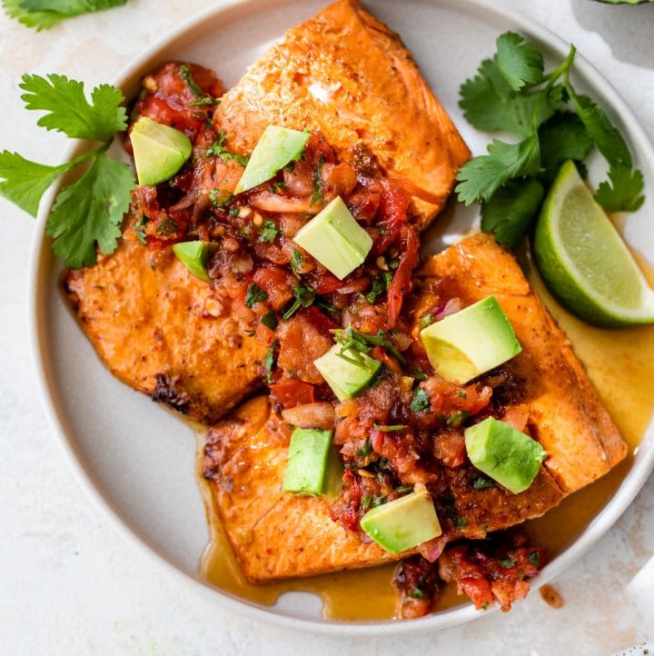 Seared Salmon with Chipotle Salsa - The Almond Eater