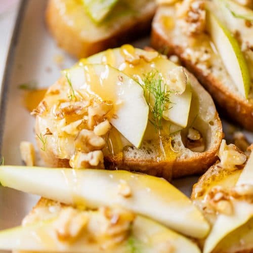 Parmesan Pear Crostini - The Almond Eater