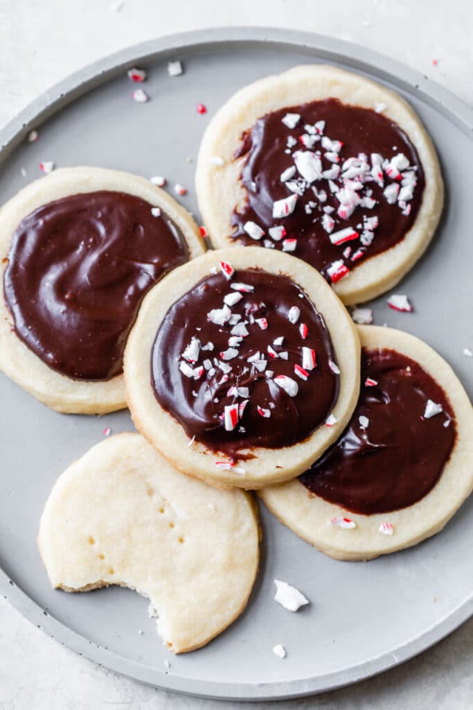 Chocolate Peppermint Shortbread Cookies - The Almond Eater