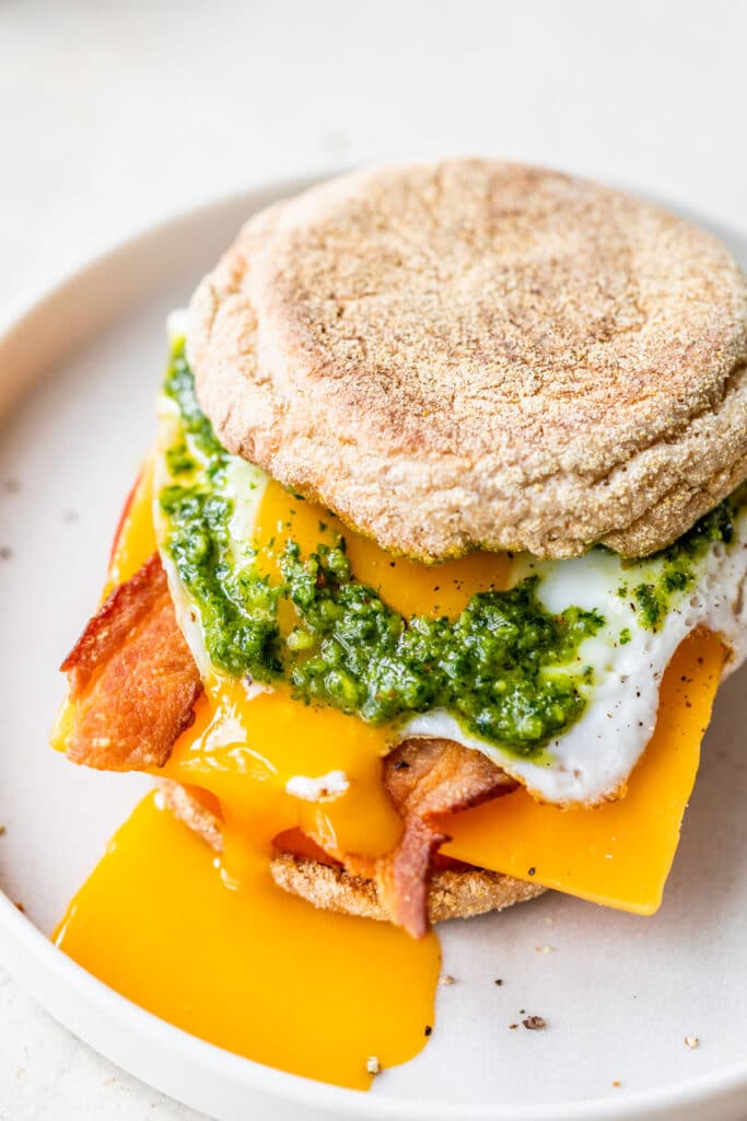 English Muffin Breakfast Sandwich - The Almond Eater