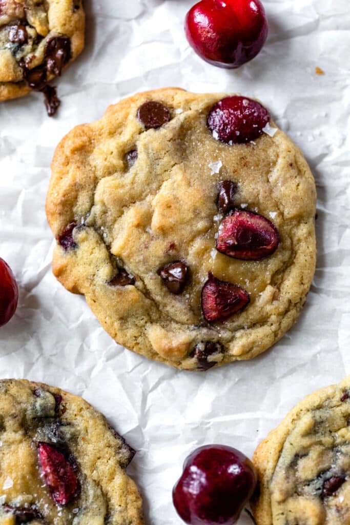 Cherry Chocolate Chip Cookies - The Almond Eater
