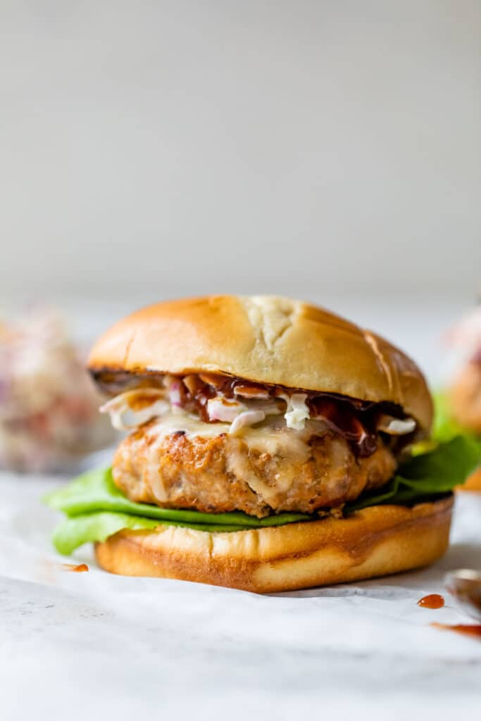BBQ Chicken Burgers - The Almond Eater