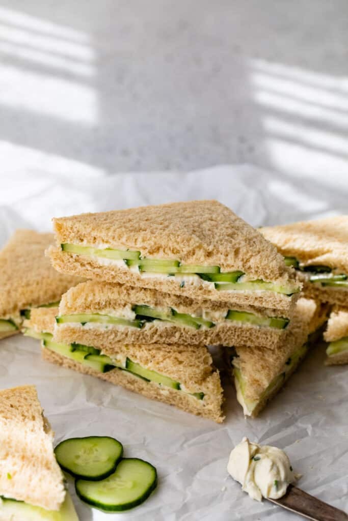 Cucumber and Cream Cheese Sandwich - The Almond Eater