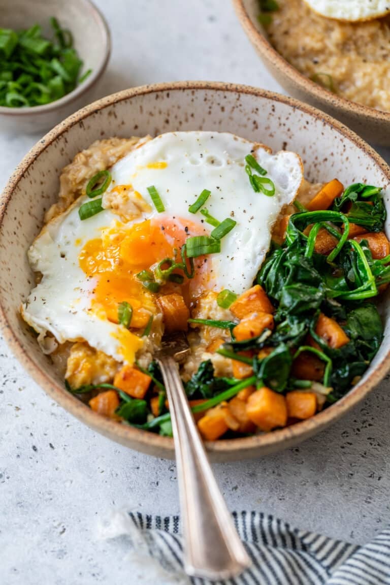 Cheesy Savory Oatmeal - The Almond Eater